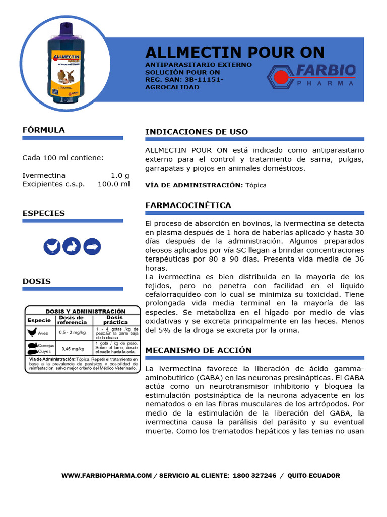 F.T. Allmectin Pour On v0. | PDF