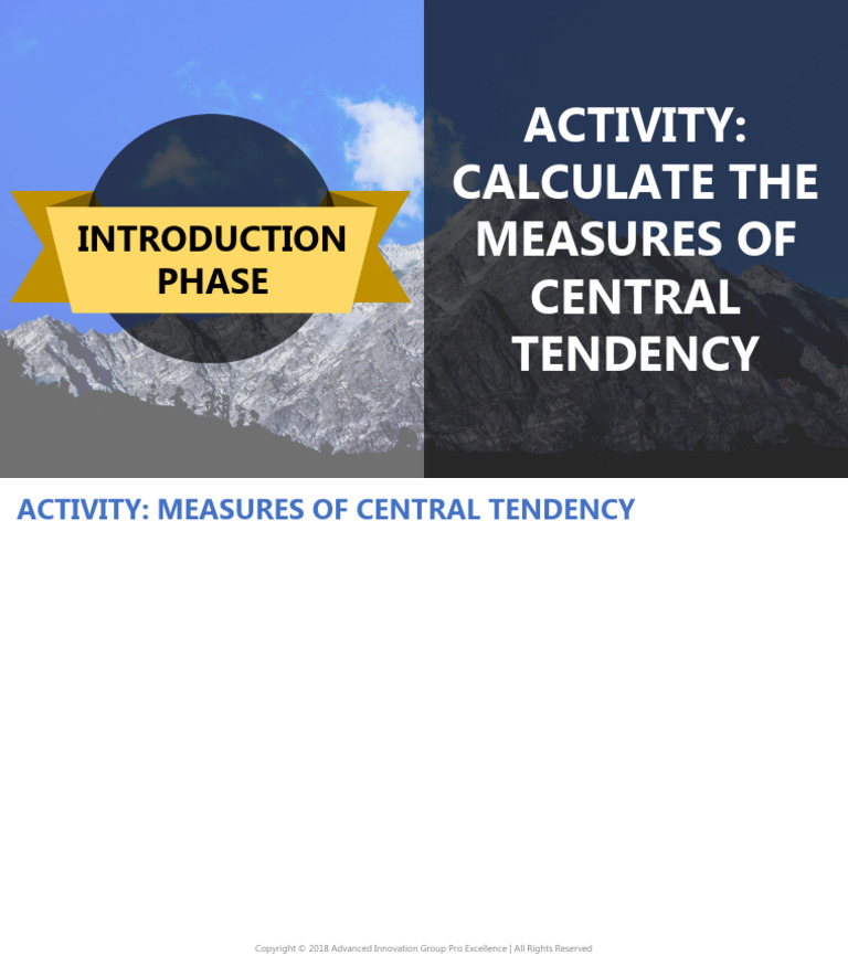 S09 C054 - Activity - Calculate The Measures of Central Tendency | PDF