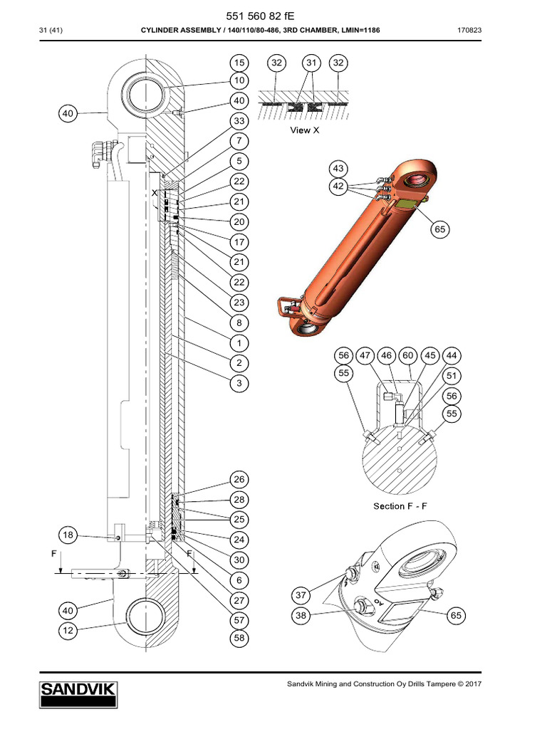 Sandvik DD321-40 Гидроцилиндр поворота стрелы 55156082 | PDF