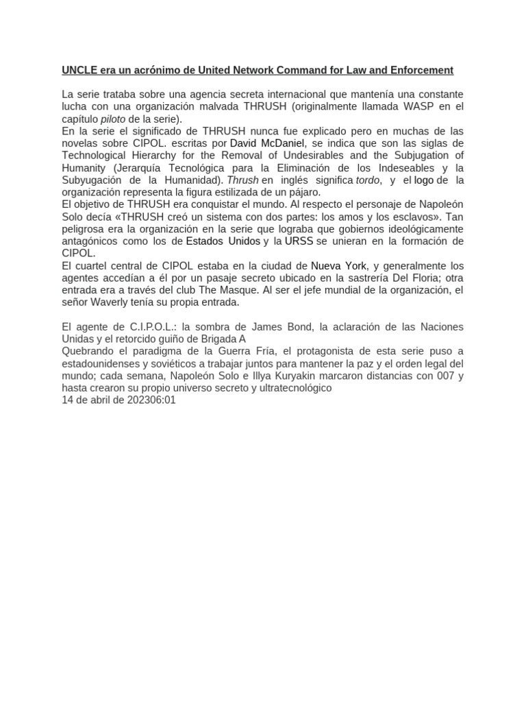 El Agente de CIPOL | PDF