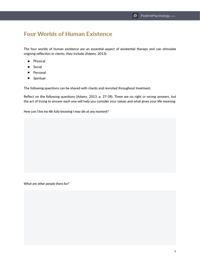 Four Worlds of Human Existence | PDF