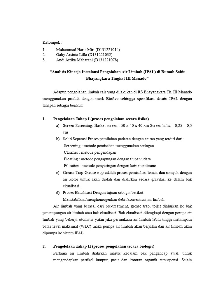 Tugas Analisis Ipal | PDF