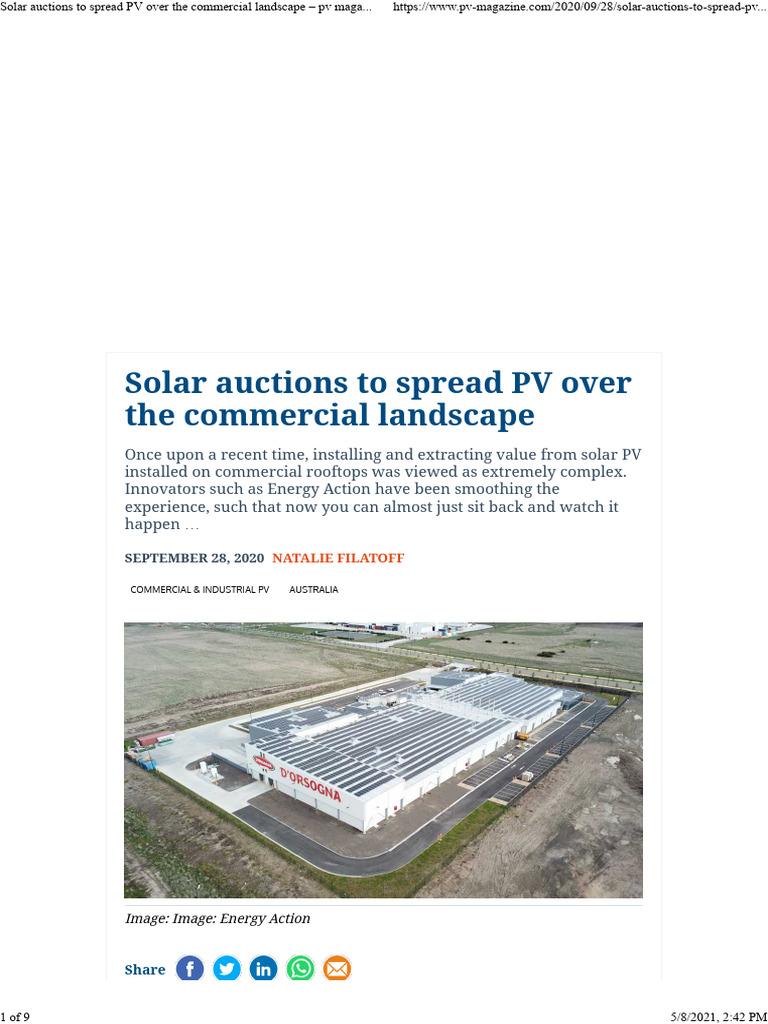 Filatoff (2020) Solar Auctions To Spread PV Over The Commercial ...