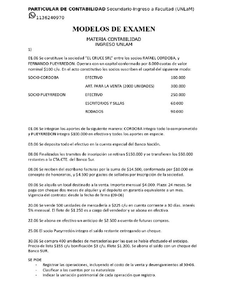 Modelo de Examen N°1 | PDF