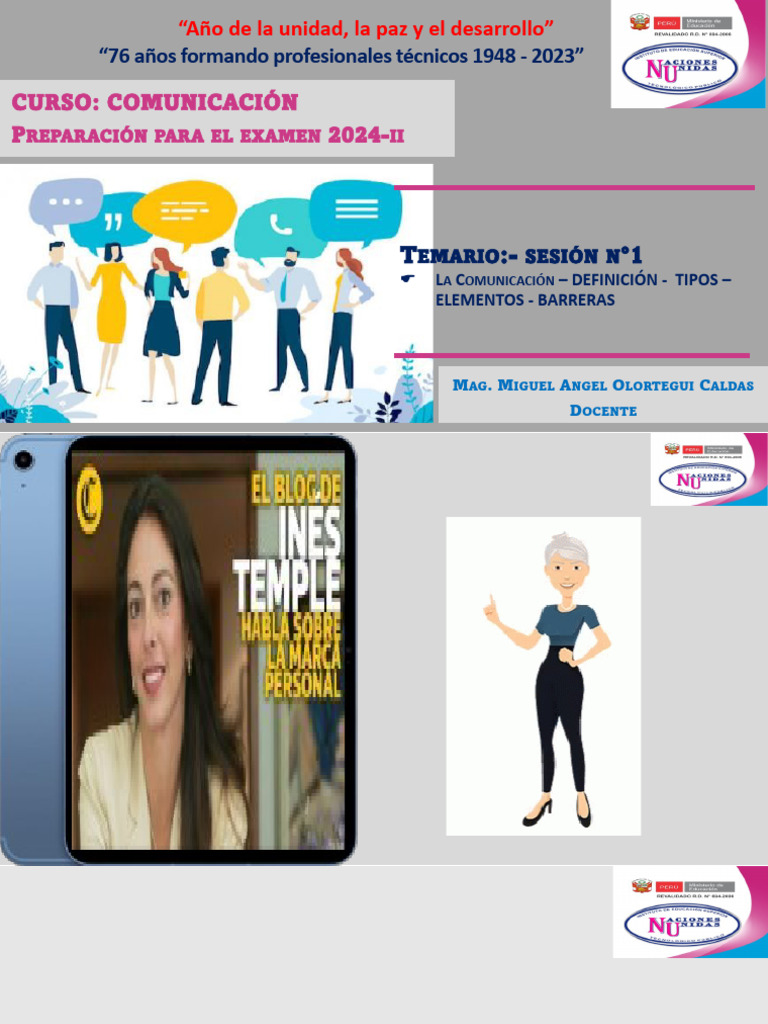 Comunicación-Tema 1 - Preparacion 2024-Ii | PDF