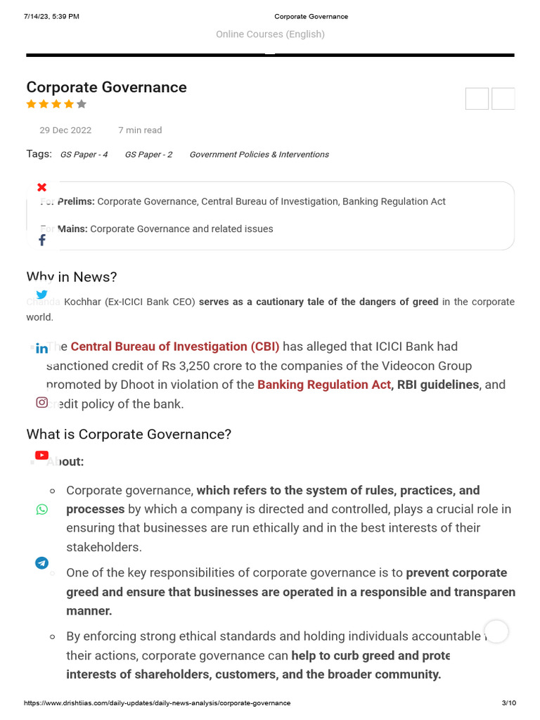 Corporate Governance | PDF