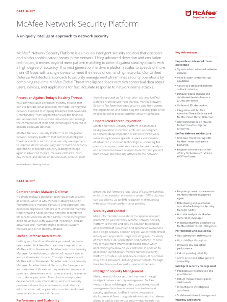 Ds Network Security Platform Ns Series | PDF