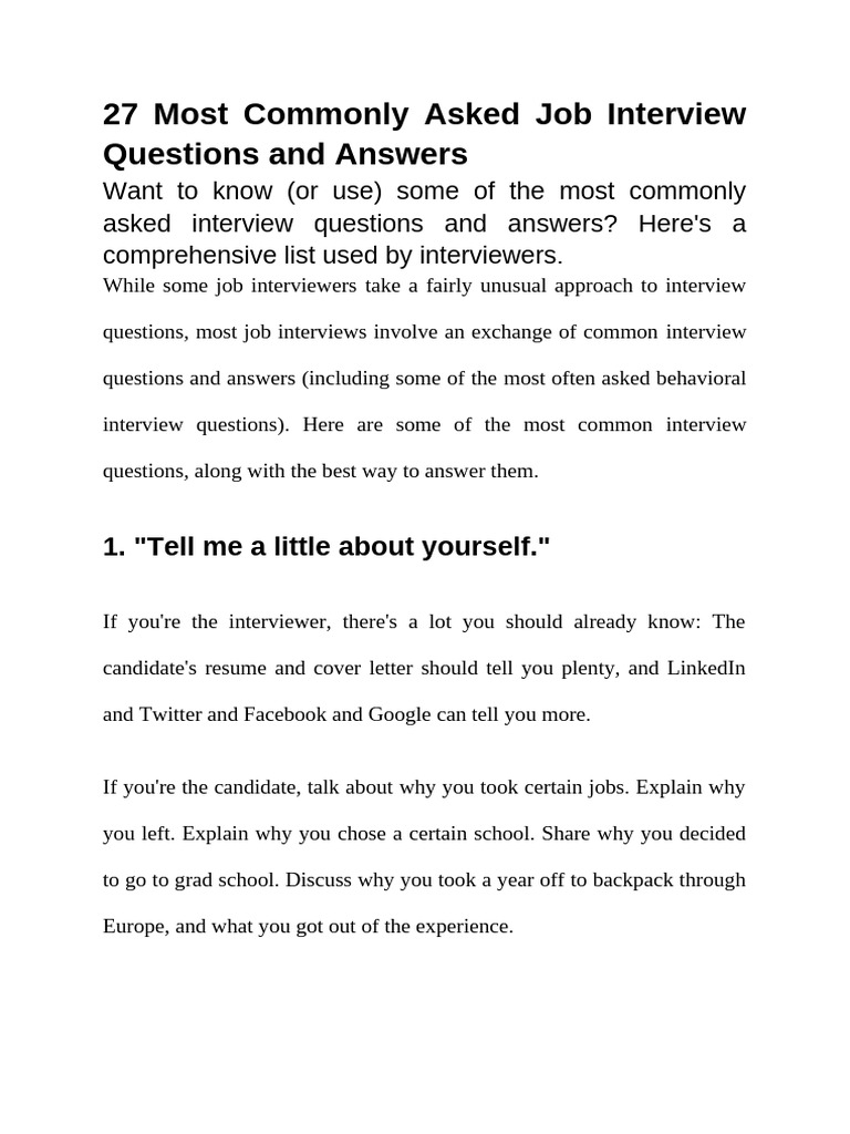 Interview Questions | PDF
