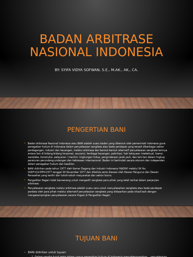 Badan Arbitrase Nasional Indonesia | PDF