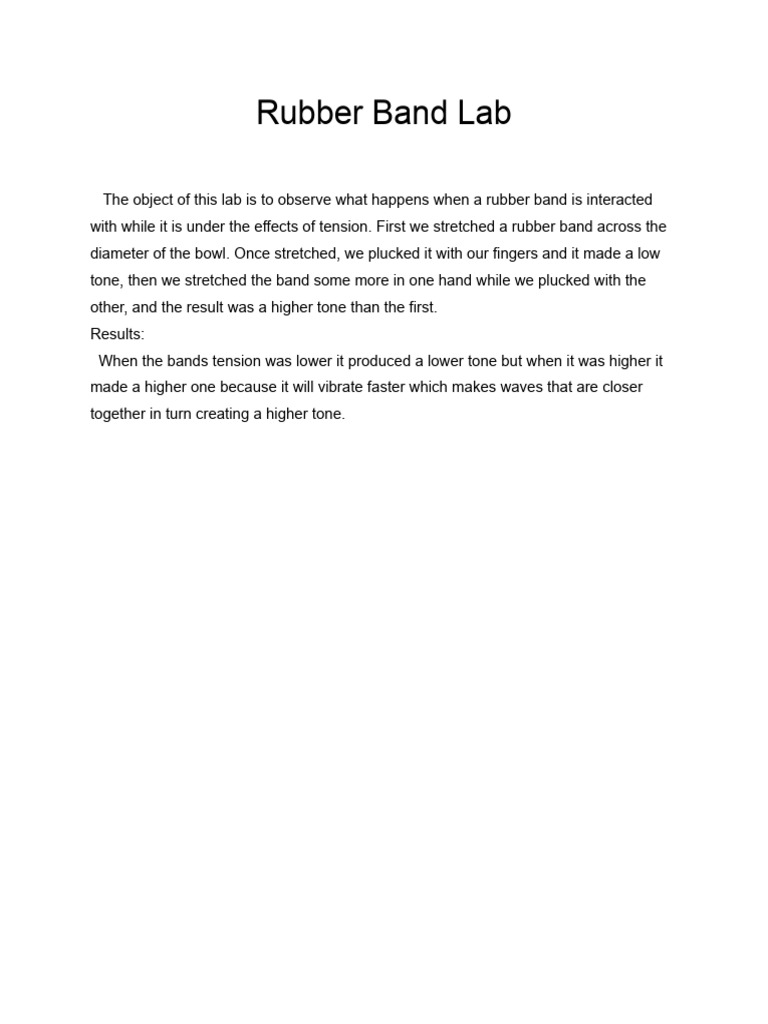 Rubber Band Lab | PDF
