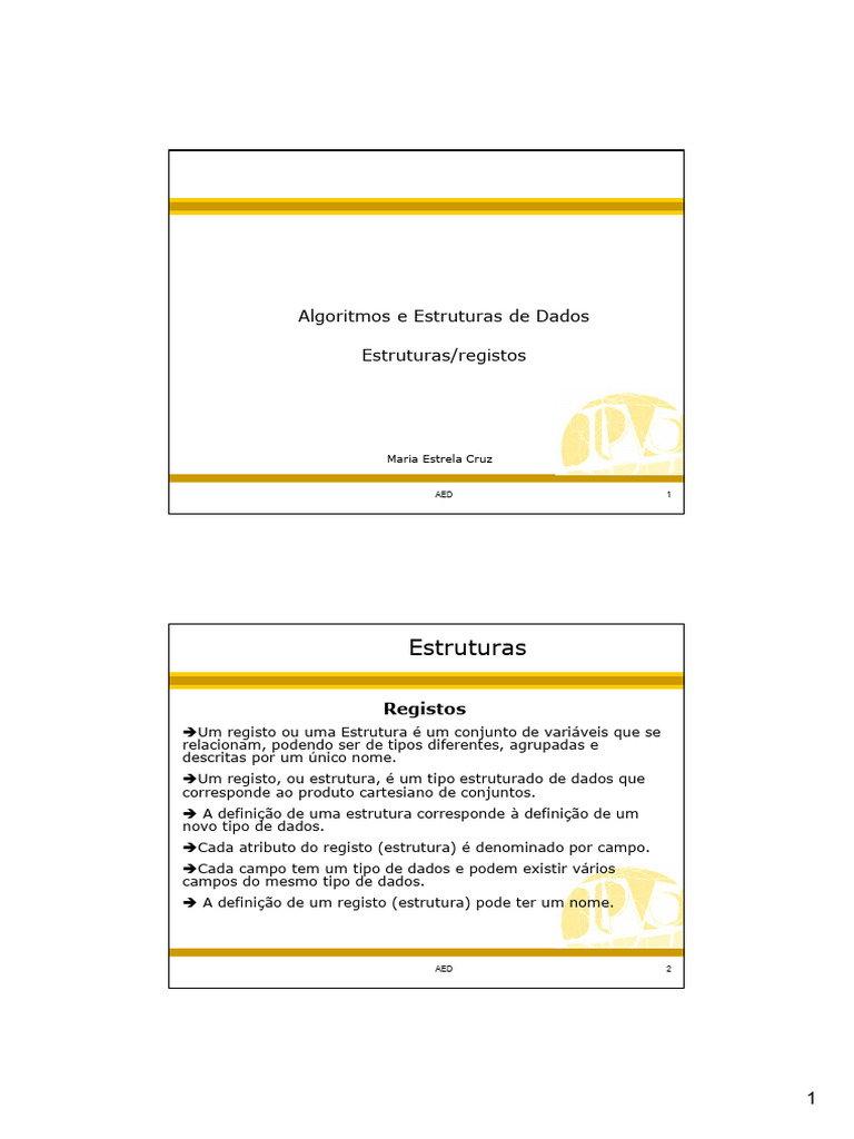 Aula 9 Estruturas | PDF