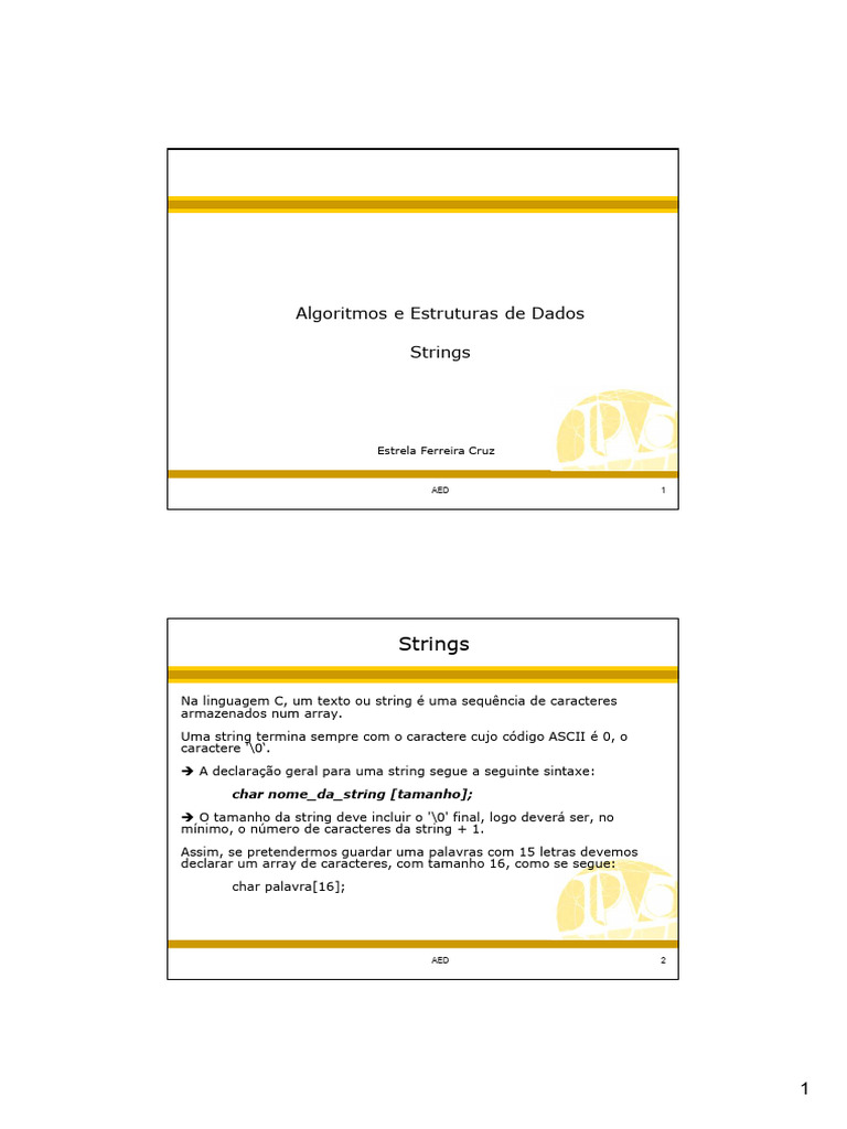 Aula 7 Strings | PDF