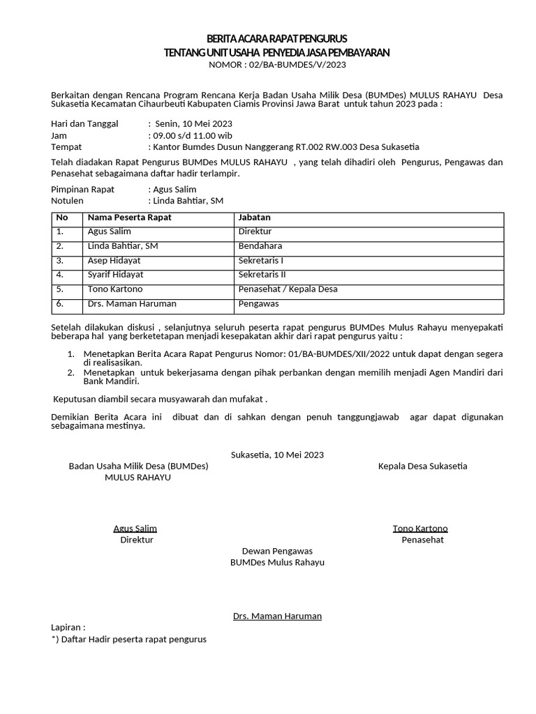 Berta Acara Kesdiaan Ok | PDF