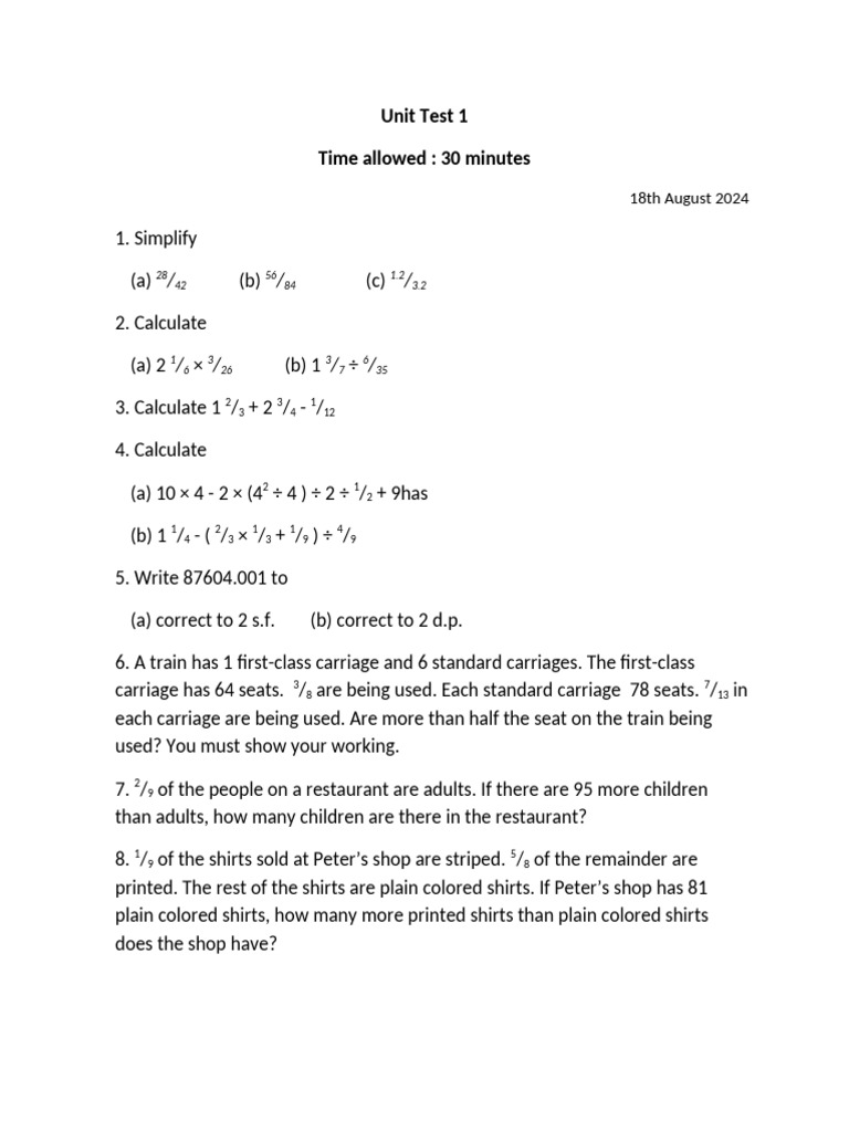 Unit Test 1-WPS Office | PDF