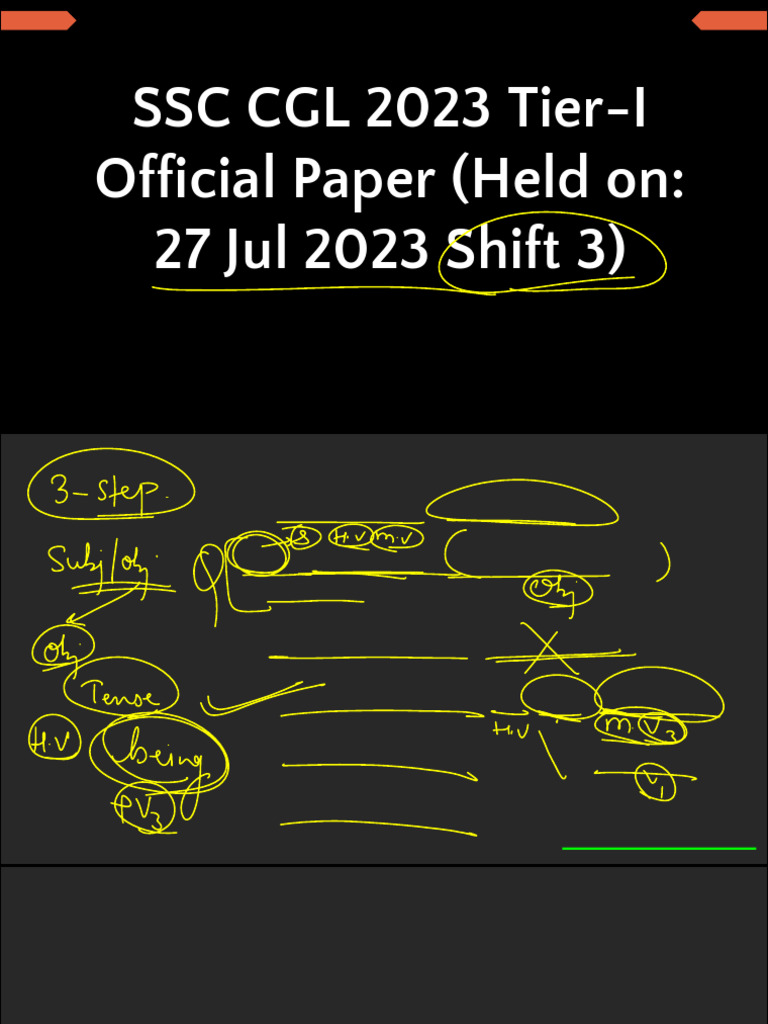 SSC CGL 2023 Tier-I Official Paper (Held On: 27 Jul 2023 Shift 3) | PDF