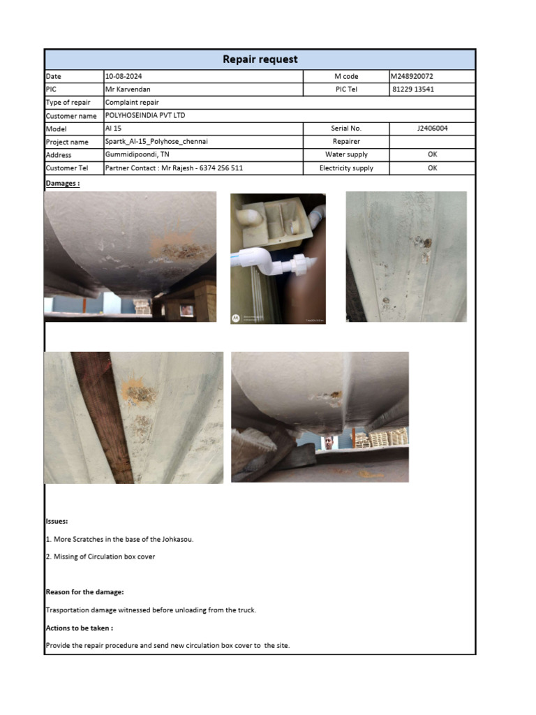 Polyhose Product Issue Report | PDF