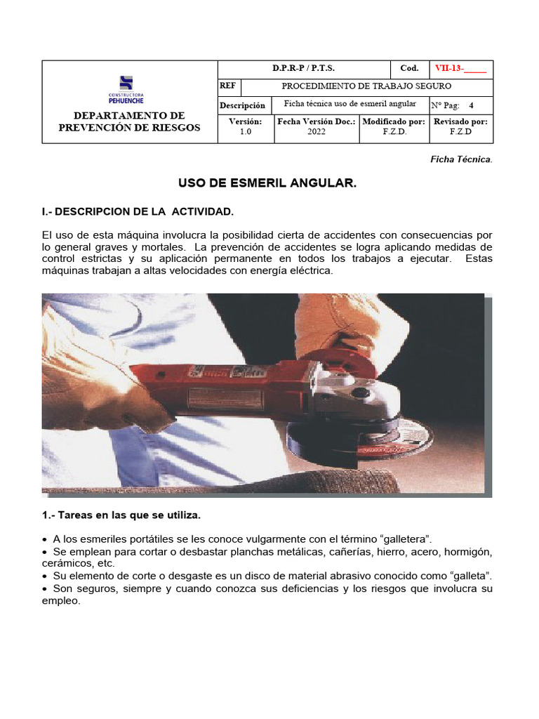 VII-13-000 Ficha Tec. Esmeril | PDF