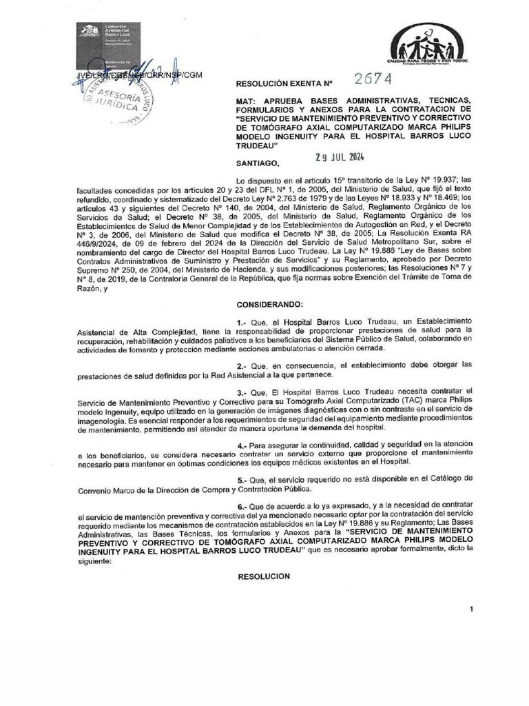 RESOL. EXENTA 2674 DE 2024 Compressed | PDF