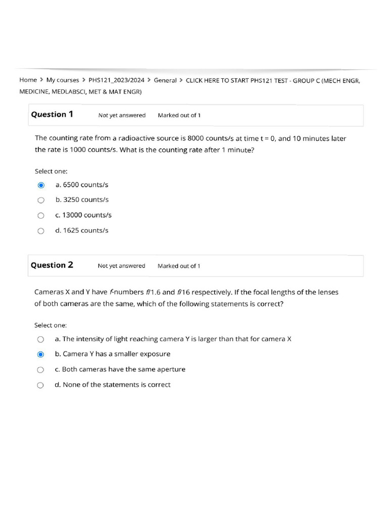 17-07-2024 Phs 121 Test Compilation | PDF