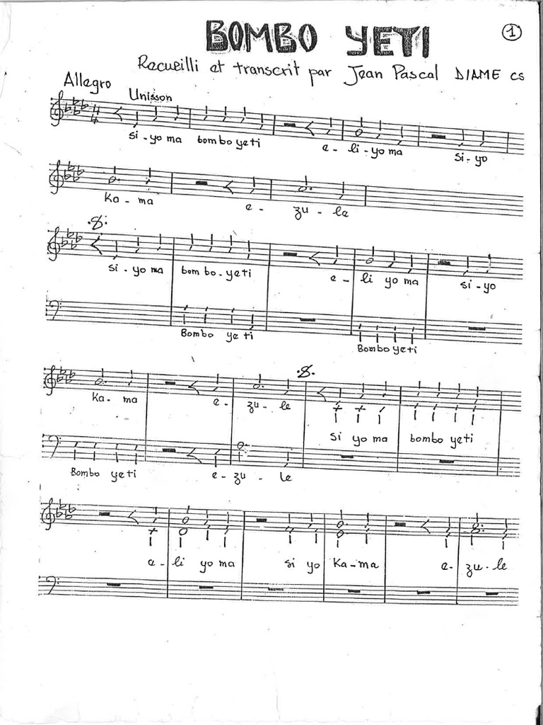 Bombo Yeti 4 Voix | PDF