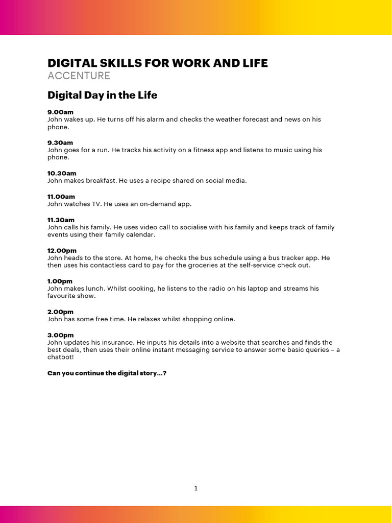 Digital Day in The Life - Text Only Version | PDF