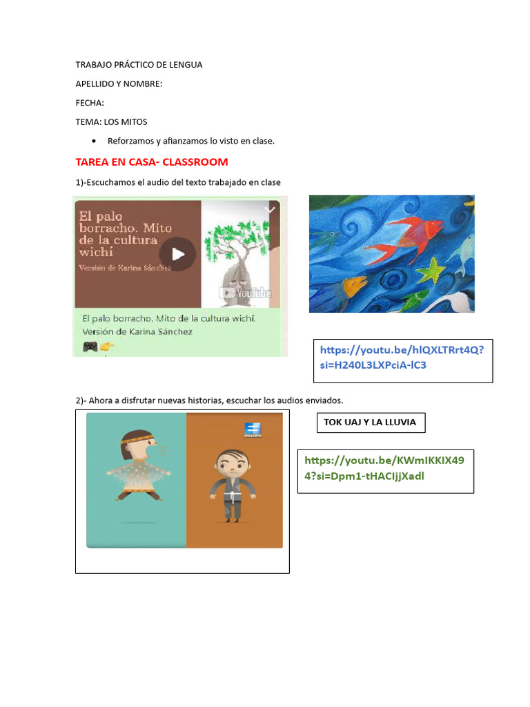 Lourdes Pilar Garcia Plaza - TRABAJO PR-CTICO DE LENGUA Tarea Classroom MITOS | PDF