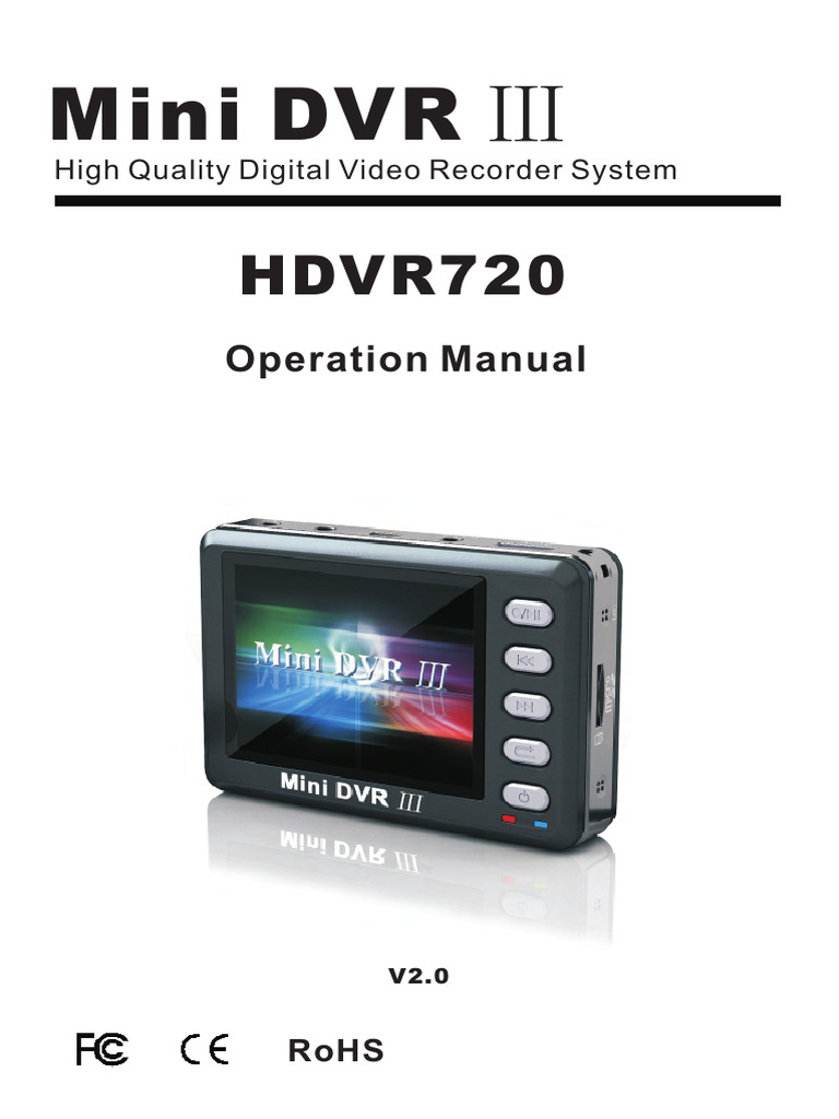 Mini DVR Manual | PDF | Hardware de la computadora | Vídeo