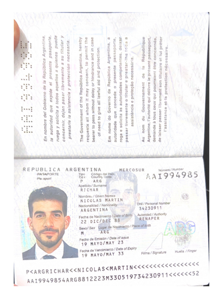 Passport Nicolas Richar | PDF