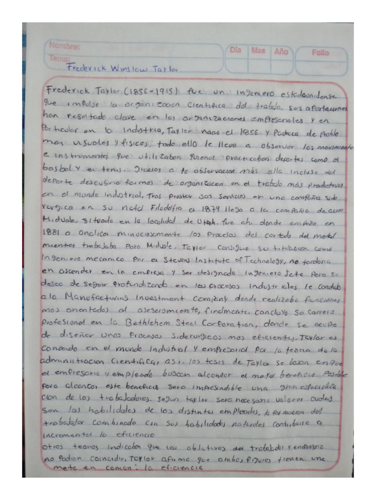 Biografía de Frederick Taylor | PDF