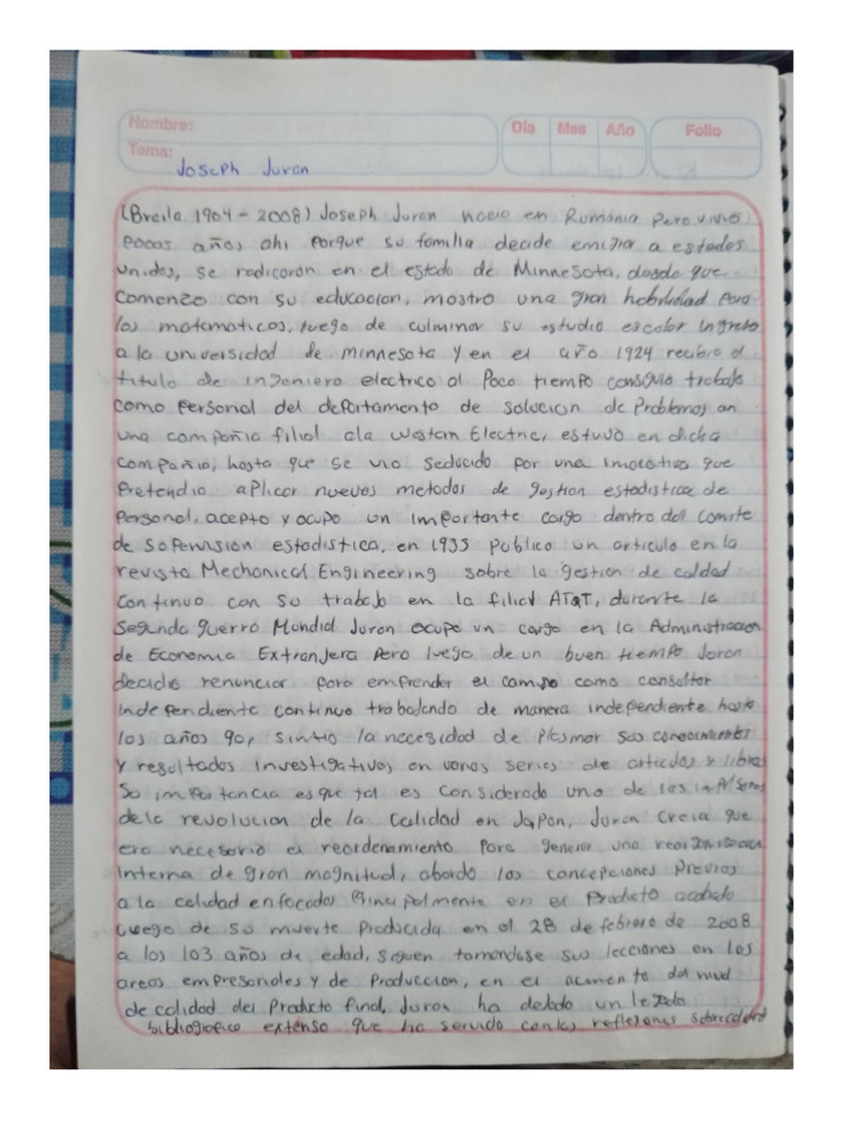 Biografía de Joseph Juran | PDF