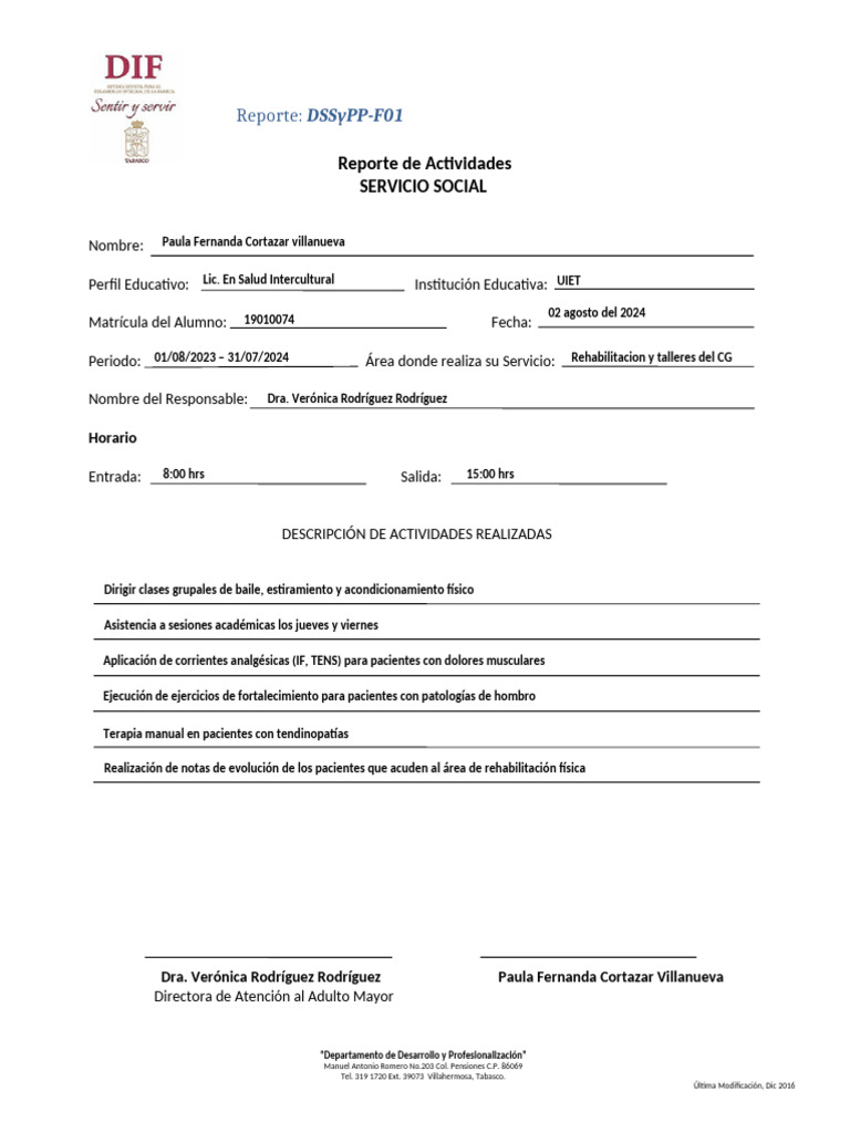 Reporte Final Dif | PDF