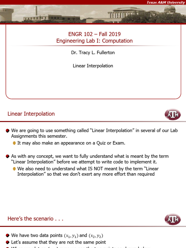 Linear Interpolation Lab 2 | PDF