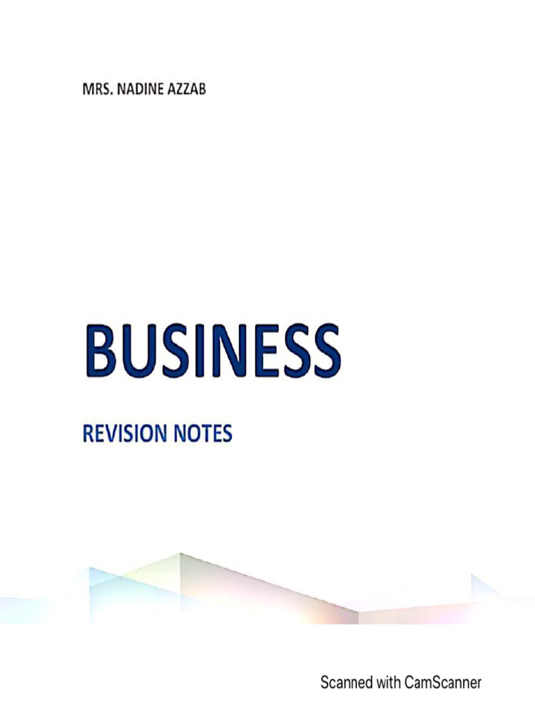 Business Revision | PDF