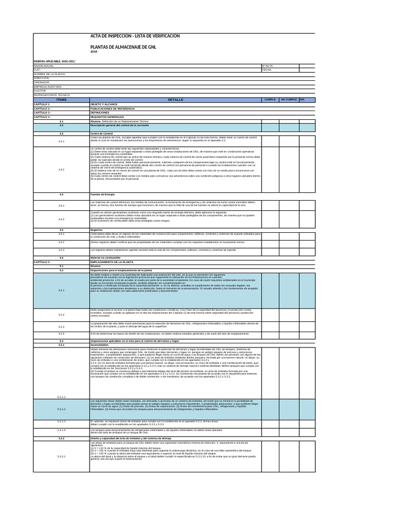 Checklist NAG-501 | PDF