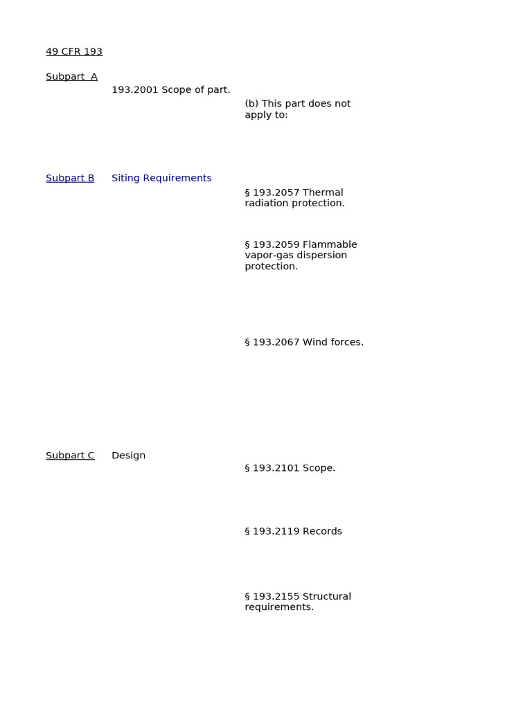 49 CFR 193 A B C D Compliance Check List | PDF
