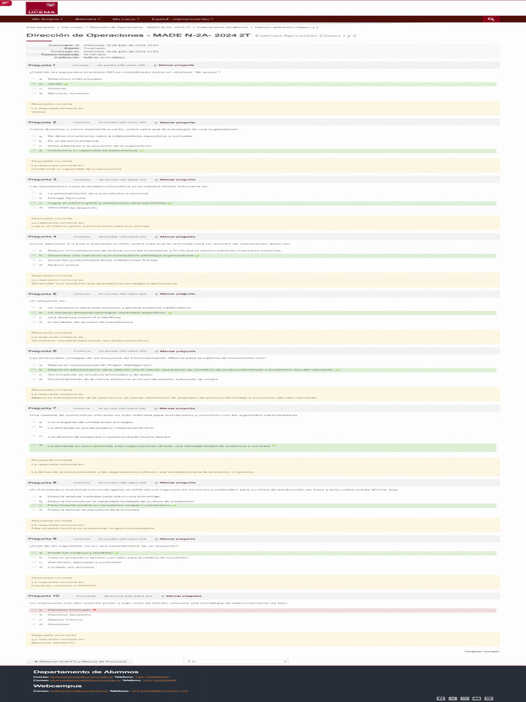 Examen Aplicación Clases 1 y 2 | PDF | Business