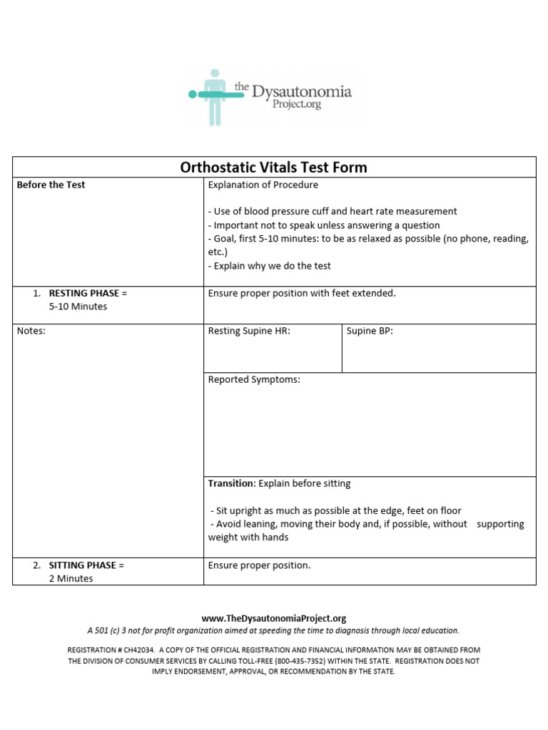 Ortho Vitals Test Form | PDF