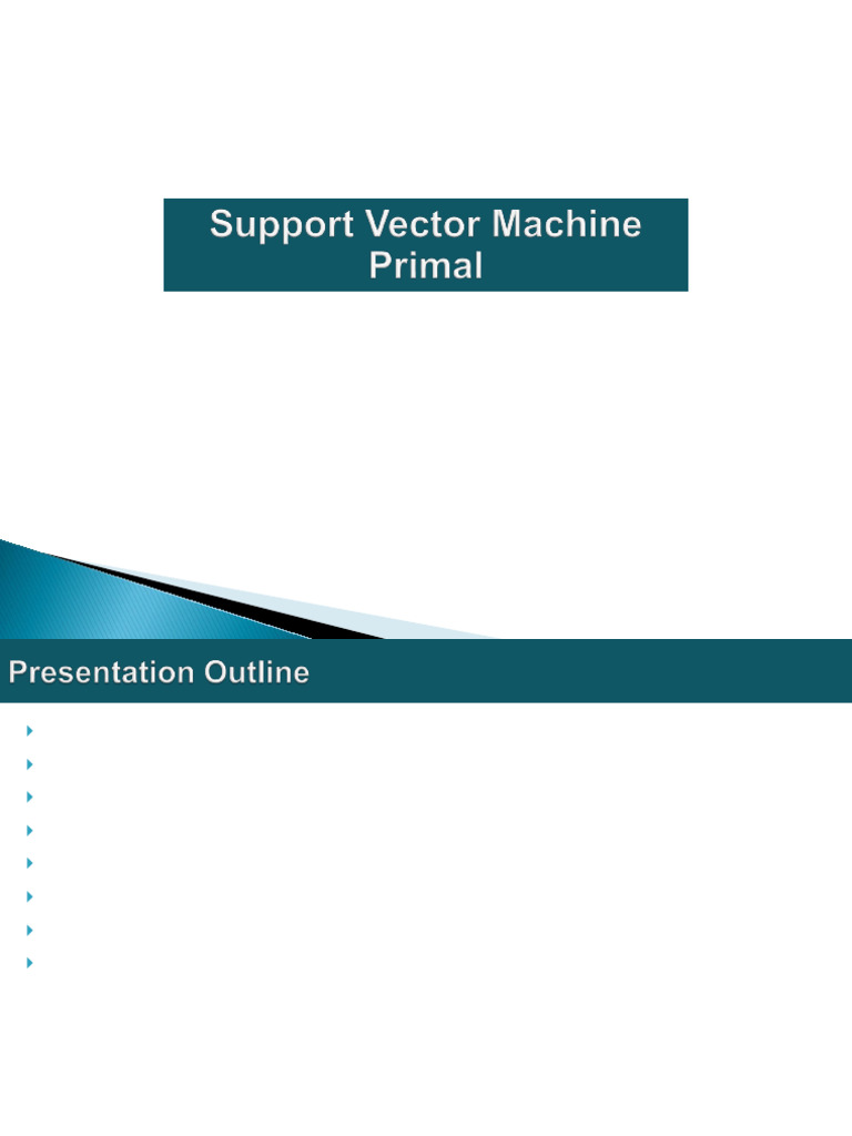 Support Vector Machine Primal | PDF