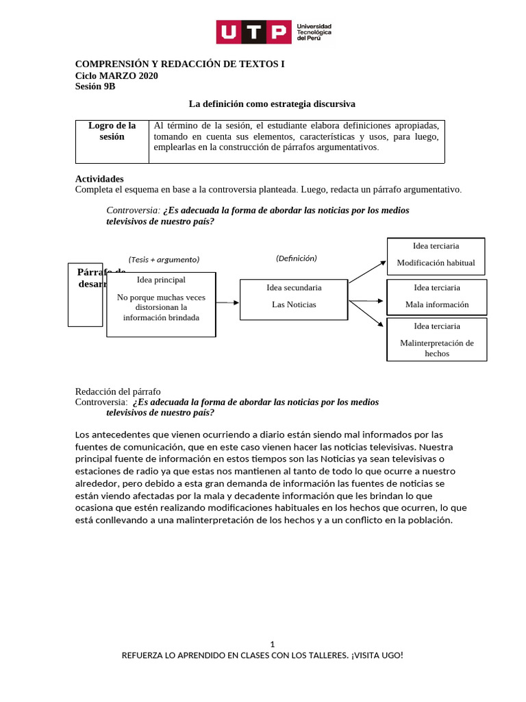 S09.s2 - La Definición Como Estrategia Dicursiva (Material) Marzo 2020 | PDF