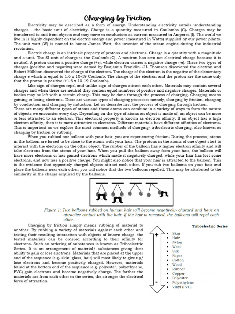 Charging by Friction | PDF