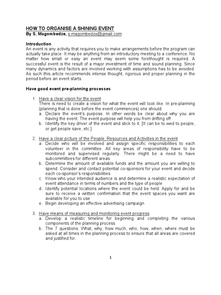 Effective Event Planning Guide | PDF