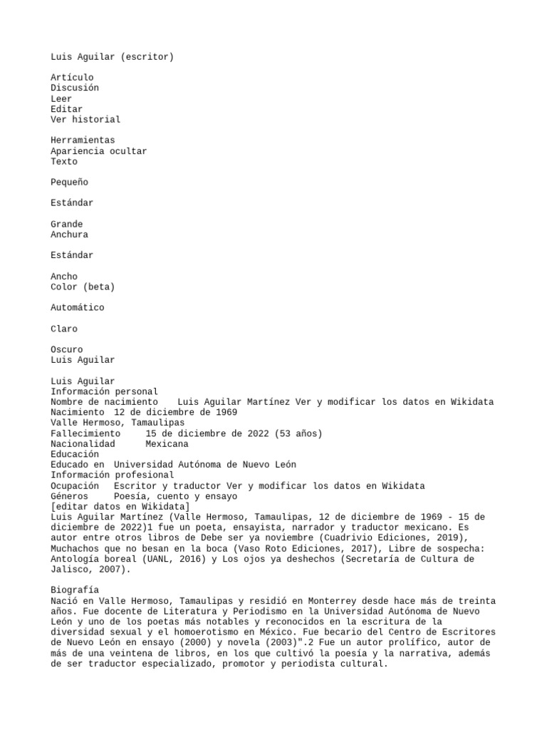 Luis Aguilar (Escritor) | PDF | Escritura