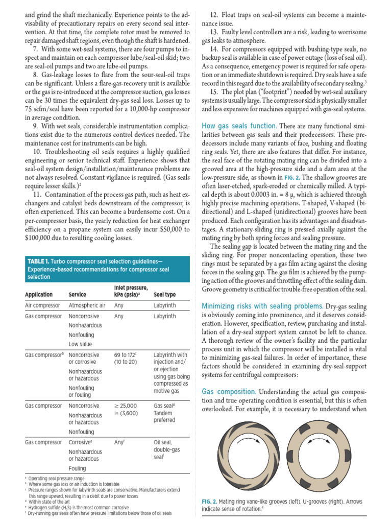 Update On Wet and Gas Compressor Seals - 2 | PDF