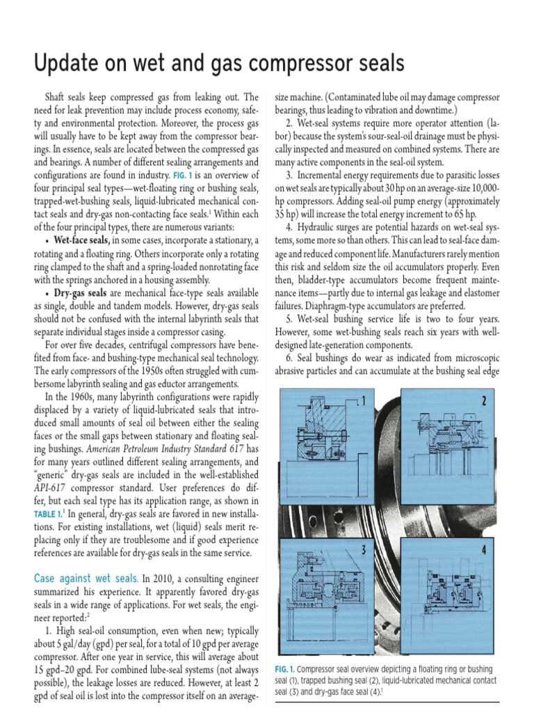 Update on Wet and Gas Compressor Seals_1 | PDF