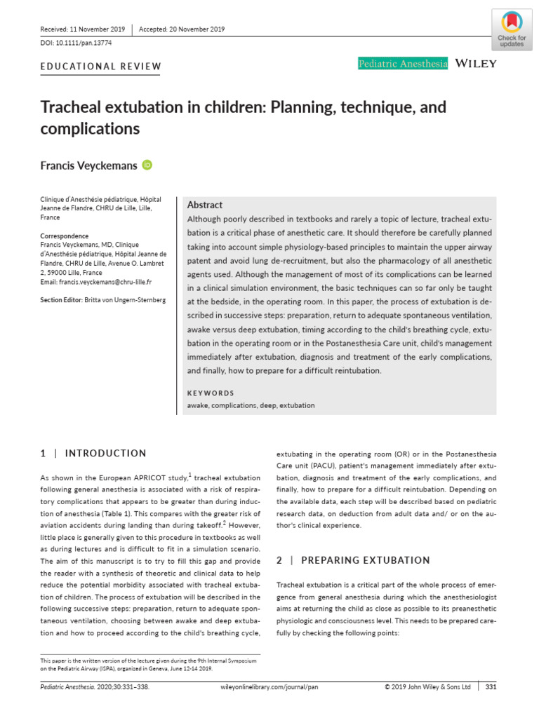 Extubation | PDF