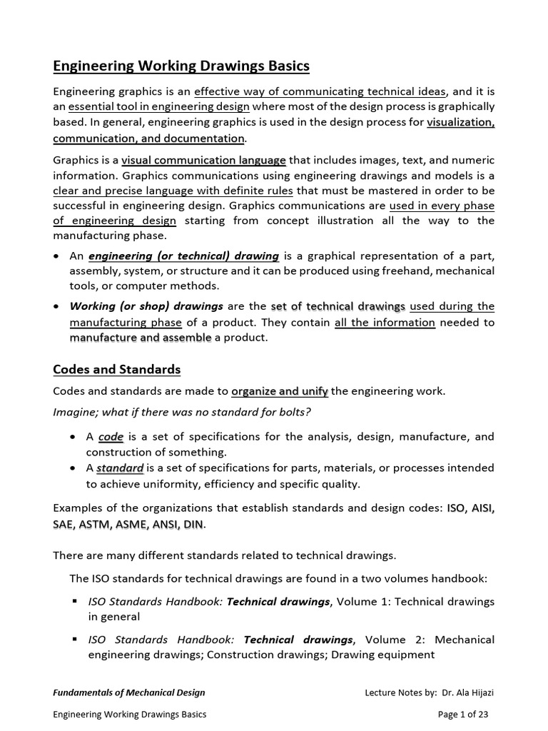 Engineering Working Drawings Basics | PDF