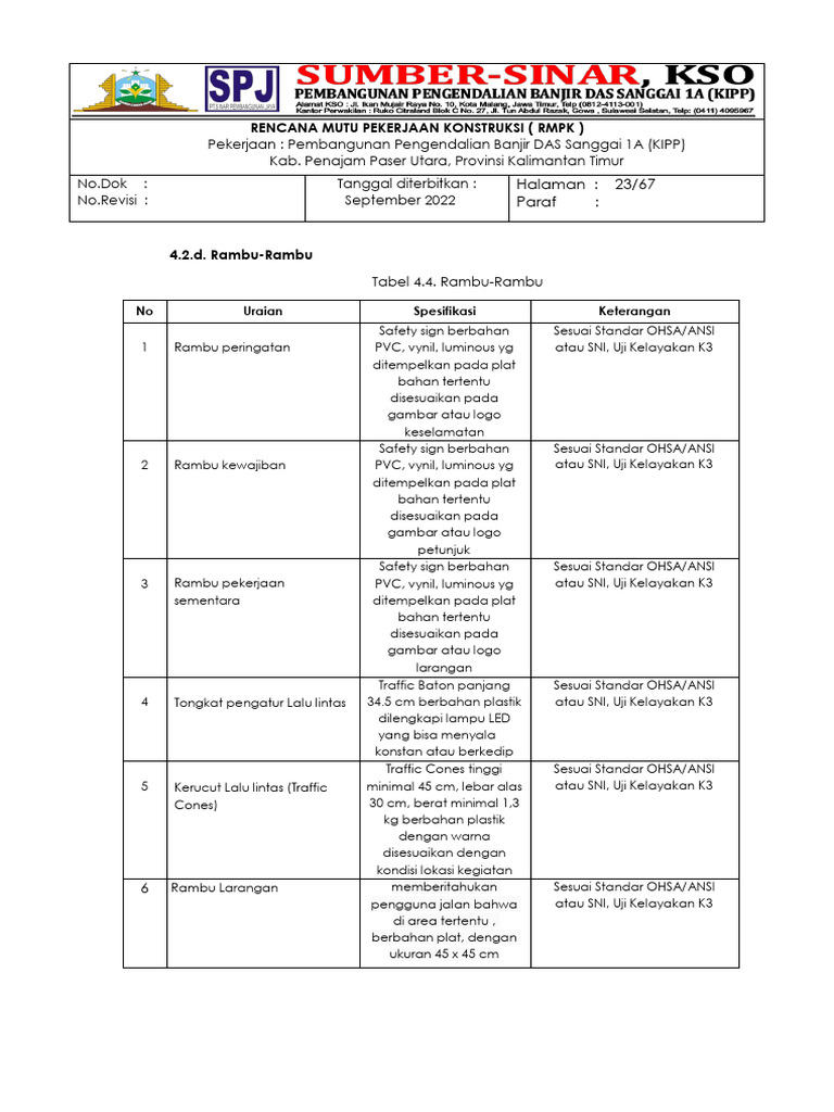 RMPK Banjir DAS Sanggai..-24 | PDF