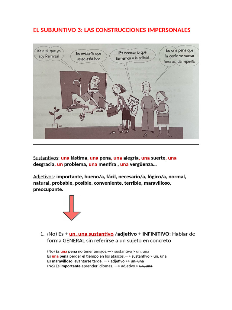 El Subjuntivo 3. Las Construcciones Impersonales | PDF