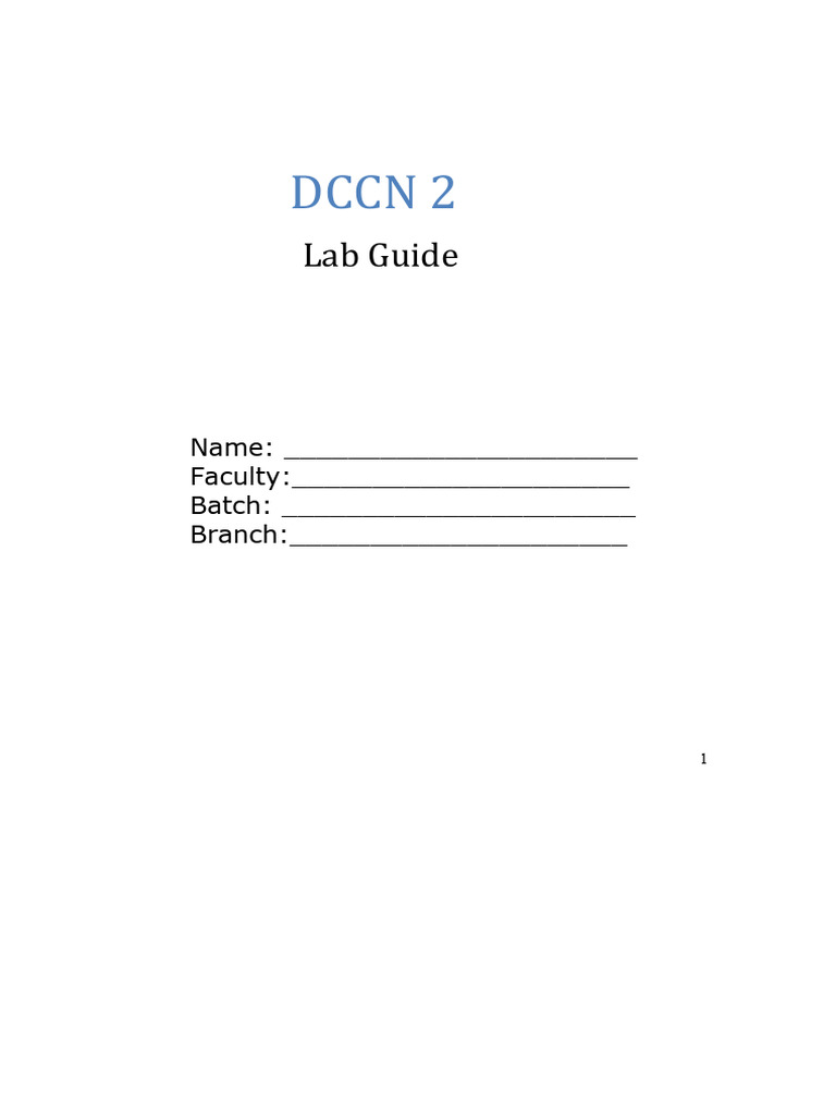 DCCN 2 Lab Summary | PDF