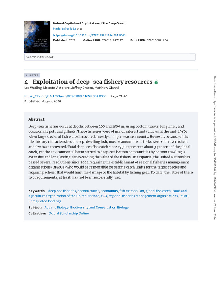 4 Exploitation of Deep-Sea Shery Resources | PDF
